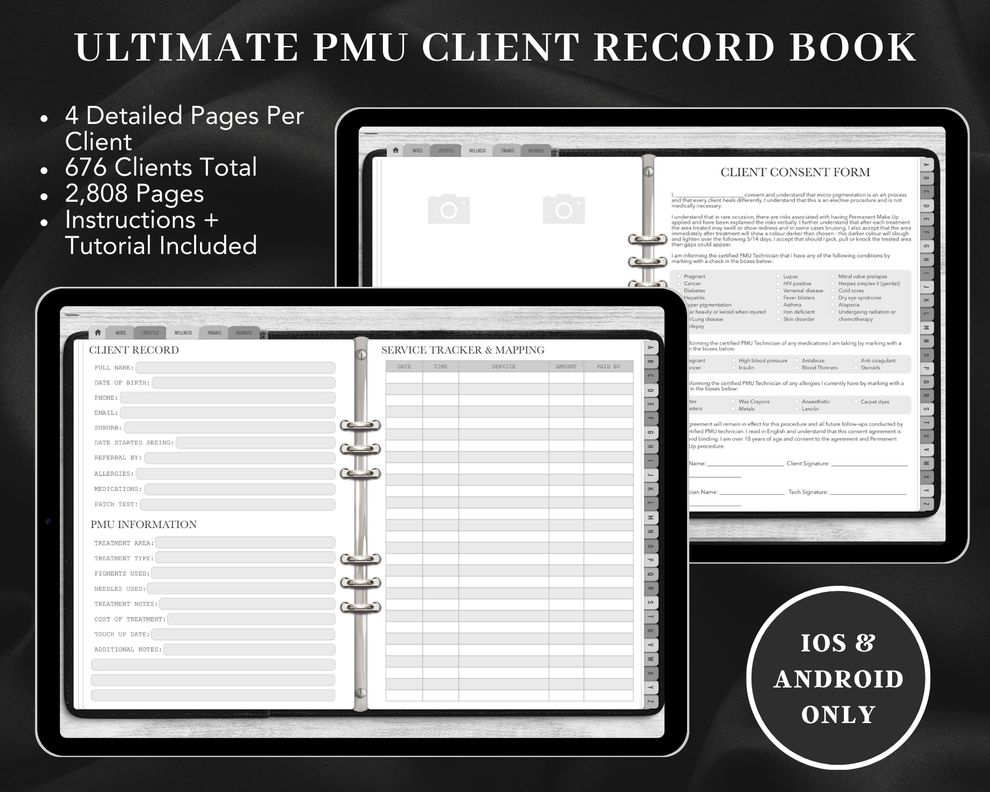 DIGITAL Ultimate PMU Client Record Book – Lashed By Shez